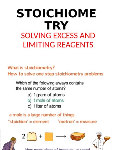 Stoichiometry Solving Excess Limiting Reagent Pdf