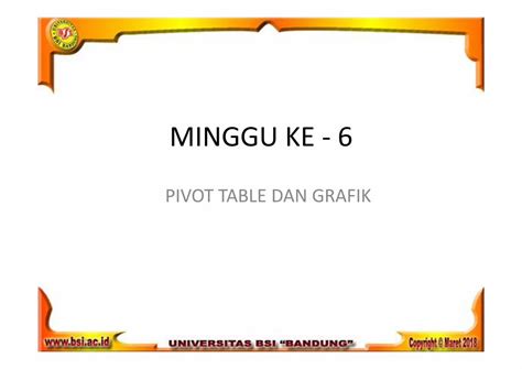 PDF MINGGU KE Univbsi Idunivbsi Id Pdf P Pdf PIVOT TABLE PivotTable