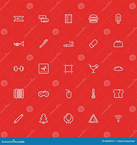 Set Thin Line Icons Vector Collection User Interface Stock Vector Illustration Of Interface