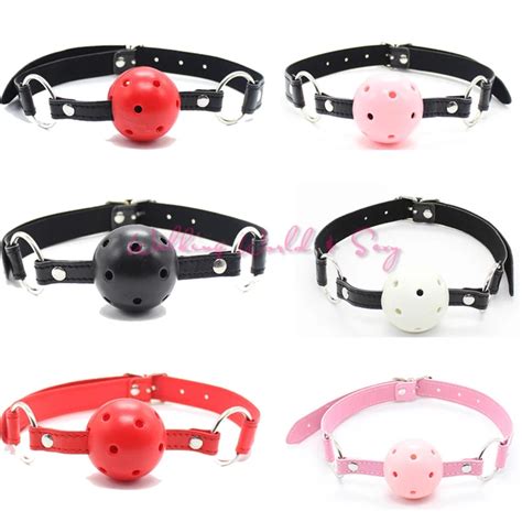 Sex Products Leather Mouth Plug Gag Head Bandage Restraints Slave Gag Fixation Silicone Ball Gag
