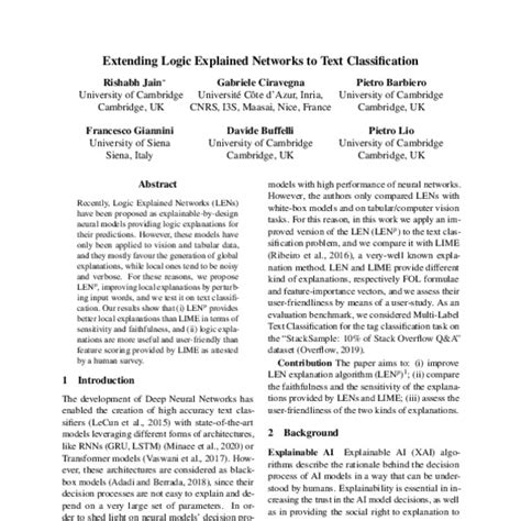 Extending Logic Explained Networks To Text Classification Acl Anthology