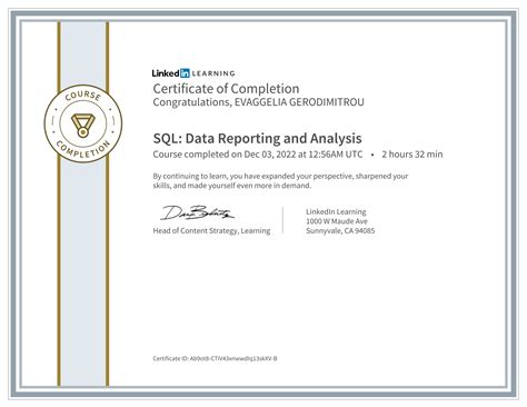 Linkedinのevaggelia Gerodimitrou Certificate Of Completion