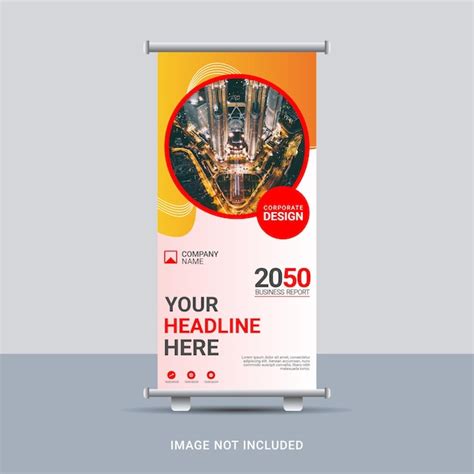 비즈니스 롤업 배너 디자인 서식 파일 프리미엄 벡터