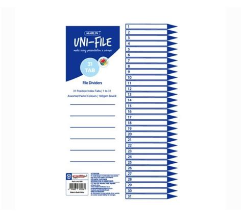 Marlin File Divider Binder Index Divider Compatible Paper Size A4 Makro