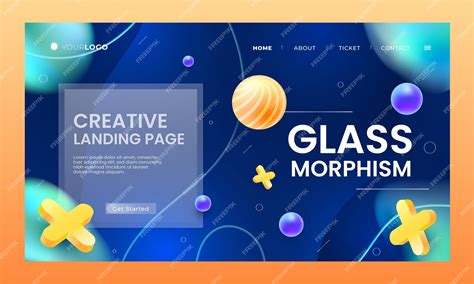 Premium Vector Hand Drawn Glassmorphism Effect Template