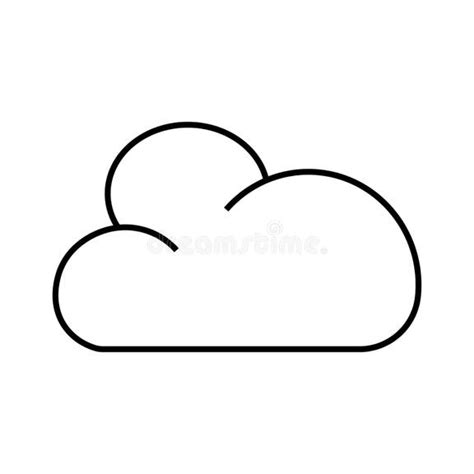 Simple Cloud Outline Icon Representing Weather Cloud Computing Or Nature In A Minimal And