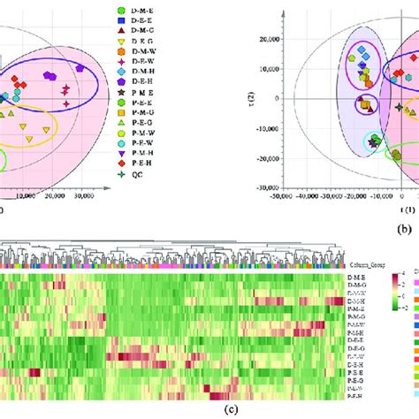 A Pca Of Positive Ion Metabolites Of All Samples B Pca Of