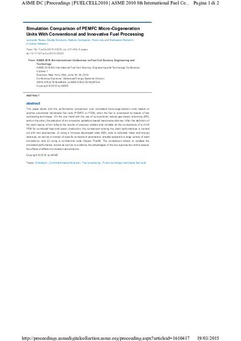 Pdf Simulation Comparison Of Pemfc Micro Cogeneration Units With