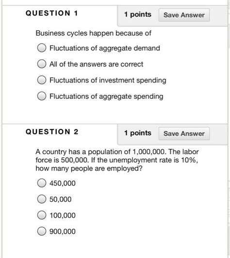 solved question 1 1 points save answer business cycles