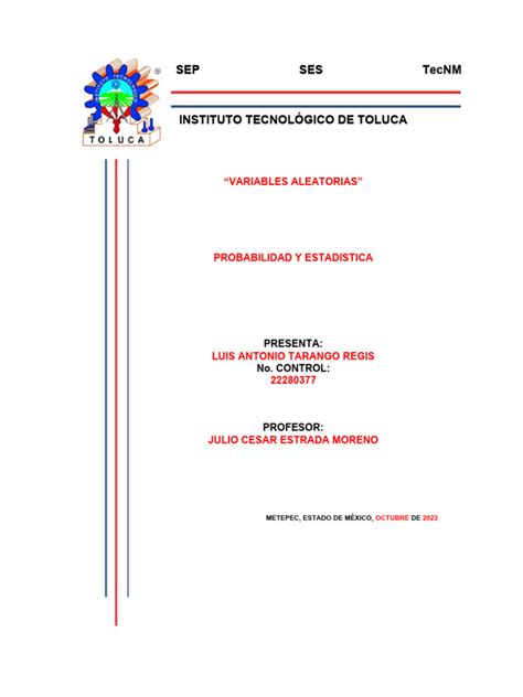 Variable Aleatoria Pdf Matemáticas Aplicadas Método Científico