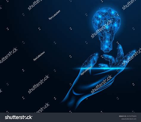 Light Bulb Above Hand Digital Electric Stock Vector Royalty Free Shutterstock