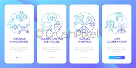 Data Lake Architecture Blue Gradient Mobile App Screen Stock Vector