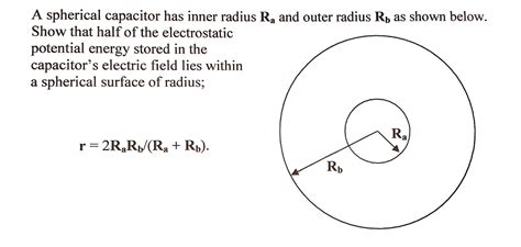 Solved A Spherical Capacitor Has Inner Radius R A And Outer