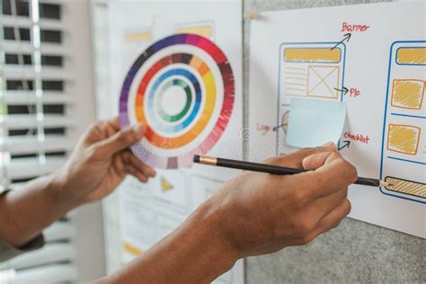 Ui Ux Designers Team Working On New Website Wireframe In Office Ux Developer And Ui Designer