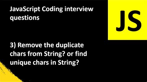 Find Unique Characters From String Or Remove Duplicates From String