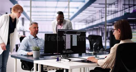 Software Engineer Developer Using Desktop Computer Stock Image Image Of Collaboration Office