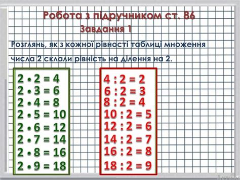 Презентація Таблиця ділення на 2