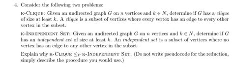 solved 4 consider the following two problems k clique