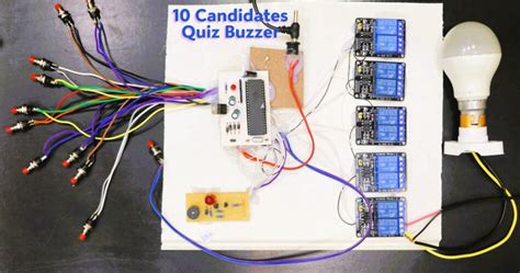 10 Candidates Quiz Buzzer System Using 8051 Microcontroller Circuits Bazaar