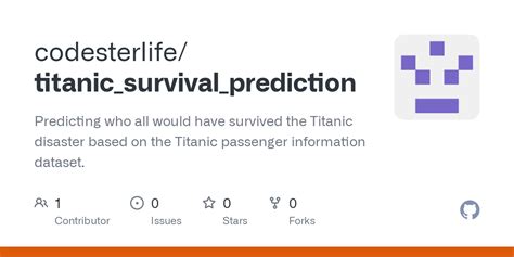 Github Codesterlifetitanicsurvivalprediction Predicting Who All Would Have Survived The