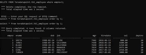 Teradata Delete Statement Teradata Point