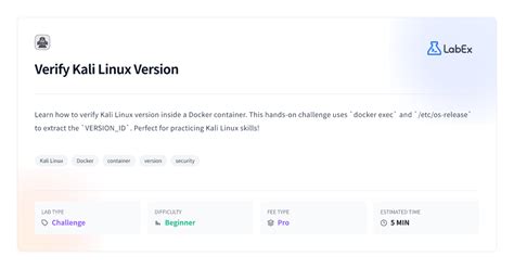 Verify Kali Linux Version Labex