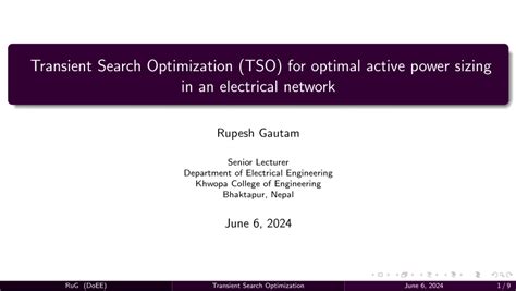 Pdf Transient Search Optimization Tso For Optimal Active Power
