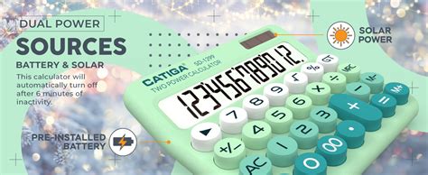 Amazon Com CATIGA Mechanical Switch Calculator With Solar And Battery Dual Power Digit