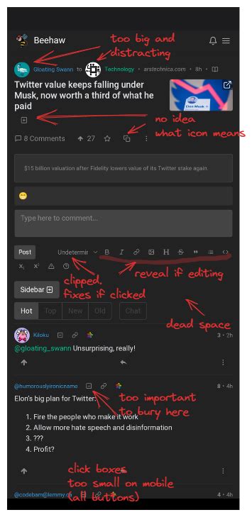 Mobile View Is Cluttered And Difficult To Use Issue 1047 LemmyNet