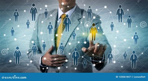 executive selecting female customer in network stock image image of