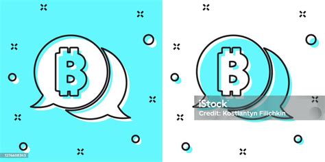 녹색과 흰색 배경에 고립 된 블랙 라인 암호 화폐 동전 비트 코인 아이콘 물리적 비트 동전 블록 체인 기반의 안전한 암호화 통화