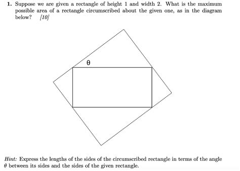 Solved Suppose We Are Given A Rectangle Of Height And Chegg Com