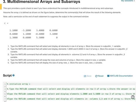 Solved 3 Multidimensional Arrays And Subarrays My Solutions