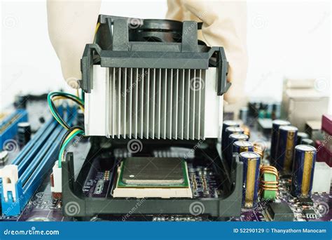 Remove Heat Sink From Board With Hand Stock Image Image Of Black Computer 52290129