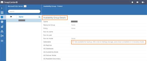 Snapcenter Resource Availability Group Not On Netapp Storage Netapp Knowledge Base