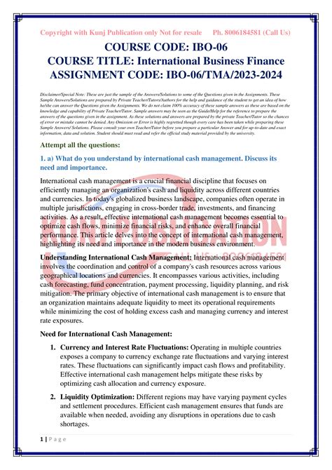 IGNOU IBO 06 SOLVED ASSIGNMENT 2023 24 ENGLISH MEDIUM