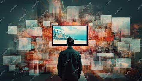premium photo ai generative multimedia images on different televisons