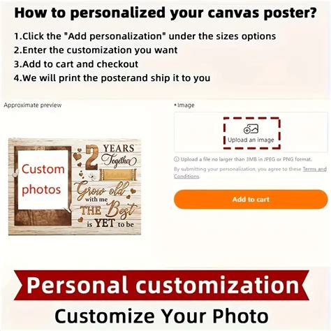 맞춤형 2주년 액자 나무 캔버스 개인화된 사랑 추억 벽 예술 포스터 커플을 위한 선물 결혼식 데이 Temu Korea