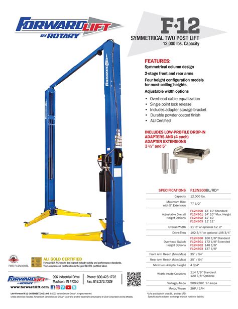 Forward Lift F12 2 Post Lift — Fast Equipment
