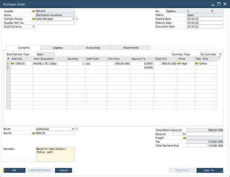 E Commerce Order Processing In Sap B1 Sample Scenario