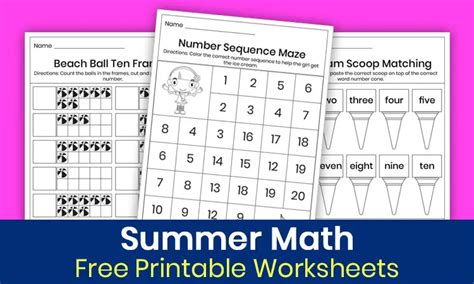 Free Printable Summer Math Worksheets