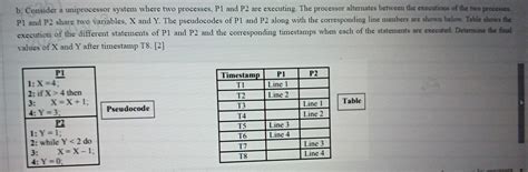 Solved B Consider A Uniprocessor System Where Two