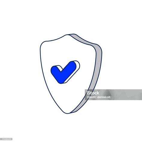 3d 아이콘 안전 방패 확인 표시 기호 보안 0명에 대한 스톡 벡터 아트 및 기타 이미지 0명 가상현실 개념 Istock