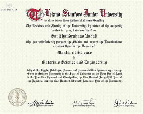 Fake Certificate From Stanford University Template