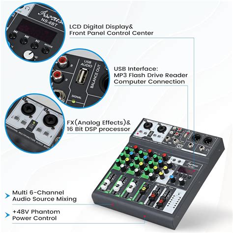 Buy Asmuse Channel Audio Mixer Portable Mini Sound Mixer Console With USB Portable Digital