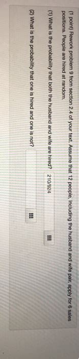 Solved 1 Point Rework Problem 9 From Section 24 Of Your