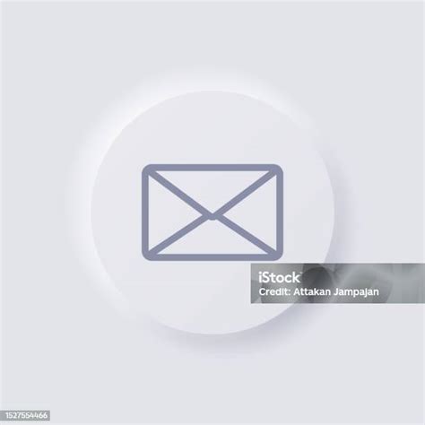 봉투 아이콘 웹 디자인을 위한 White Neumorphism 소프트 Ui 디자인 응용 프로그램 Ui 등 버튼 벡터 3차원 형태에 대한 스톡 벡터 아트 및 기타 이미지