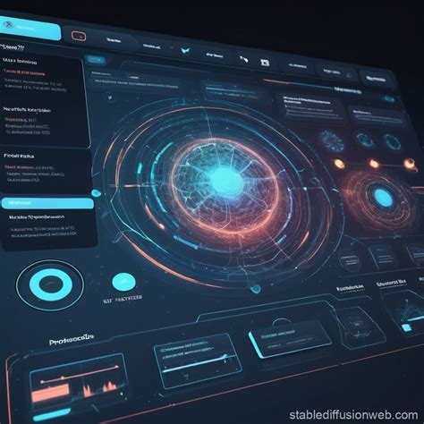 Futuristic Ui Design For Particle System Simulation Stable Diffusion