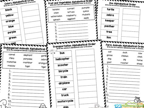 Free Printable Alphabetical Order Worksheets