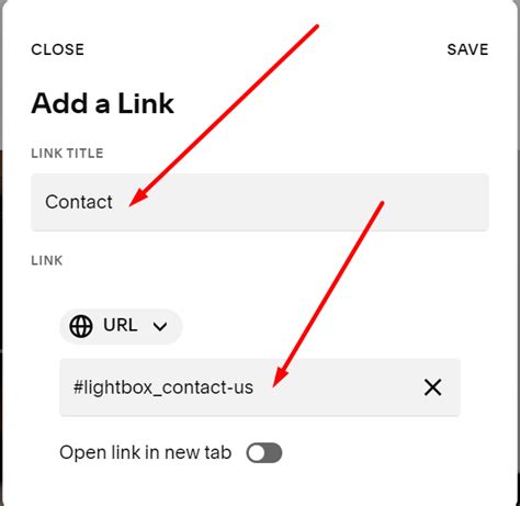 click menu item show lightbox summary block